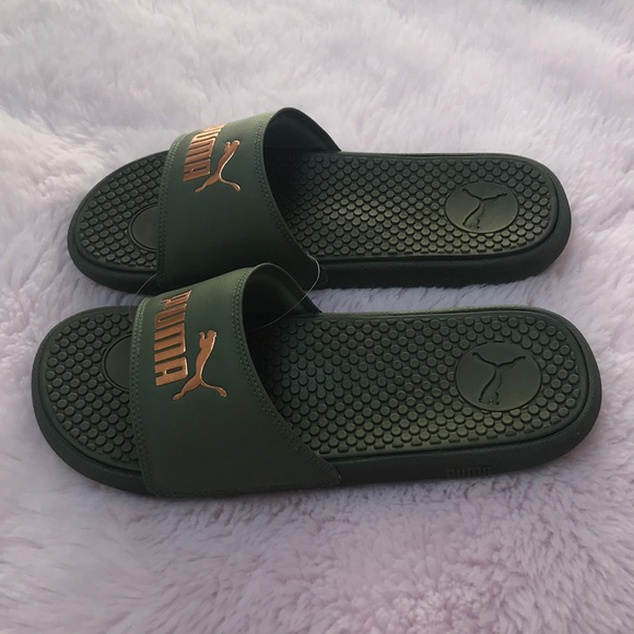 Puma | Shoes | Puma Green Slide | Poshmark